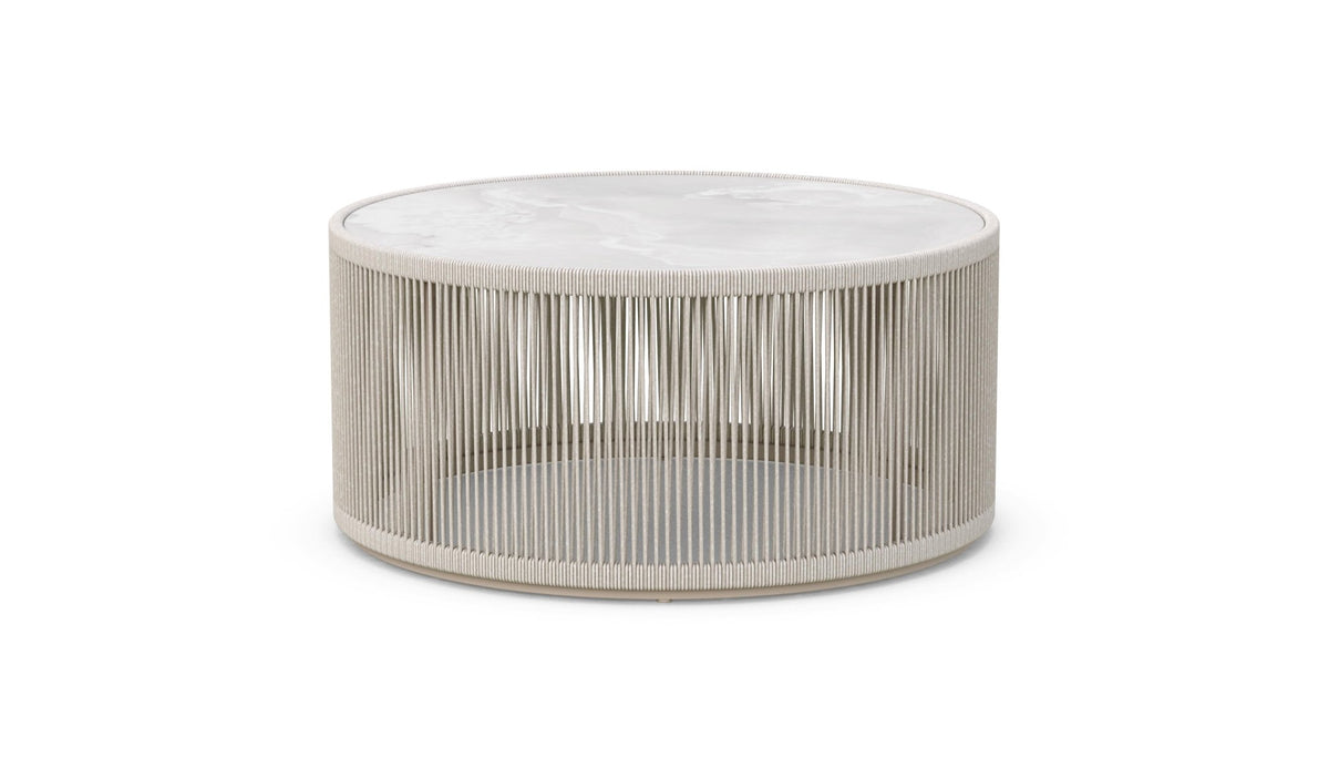 Malta Round Coffee Table Birch - Helena Dekton Top – Azzurro Living